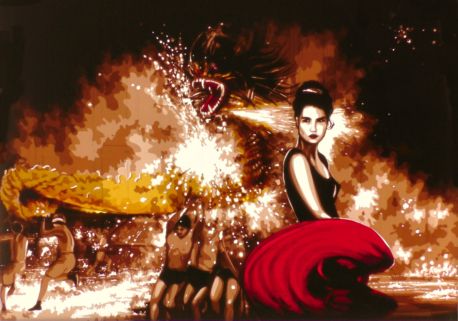 Sparks - Tape Art by Max Zorn, a contemporary Dutch master of art